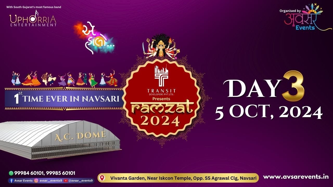 Day 03 | Avsar Presents RAMZAT2024 | First Ever AC Dome in Navsari ...