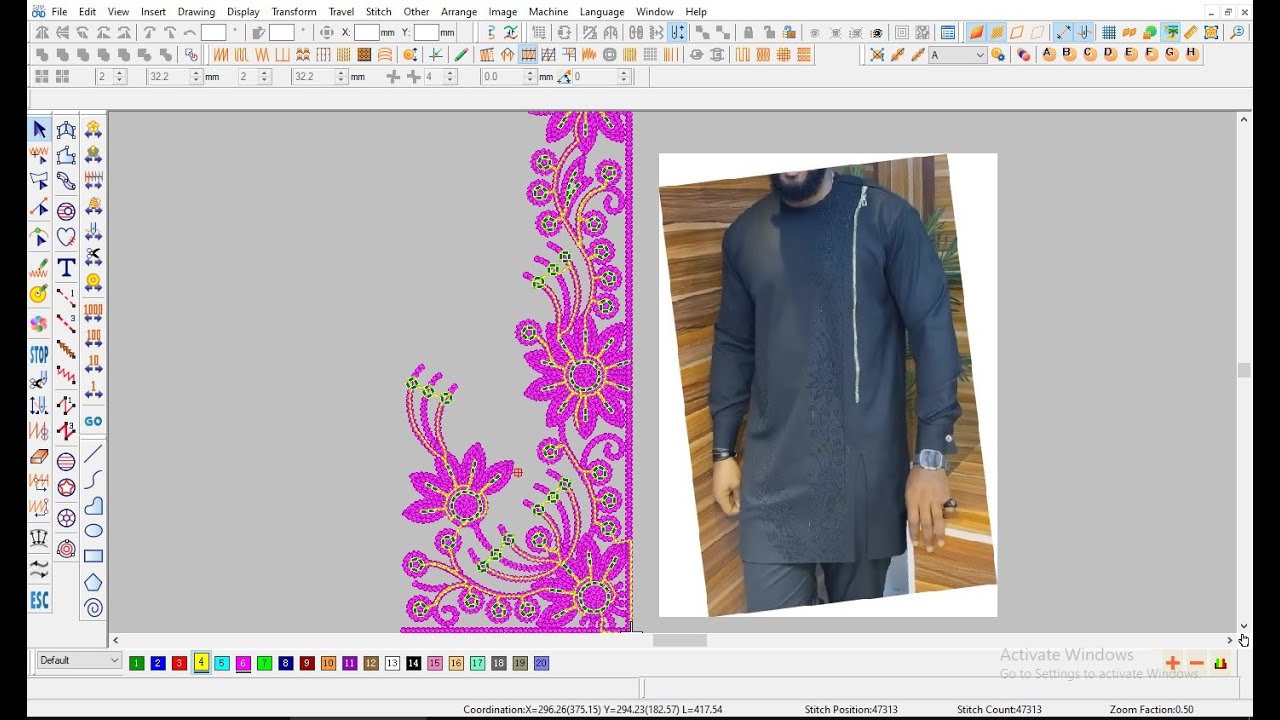 Making beads and pipe embroidery design for men's wear in Emcad Dahao ...