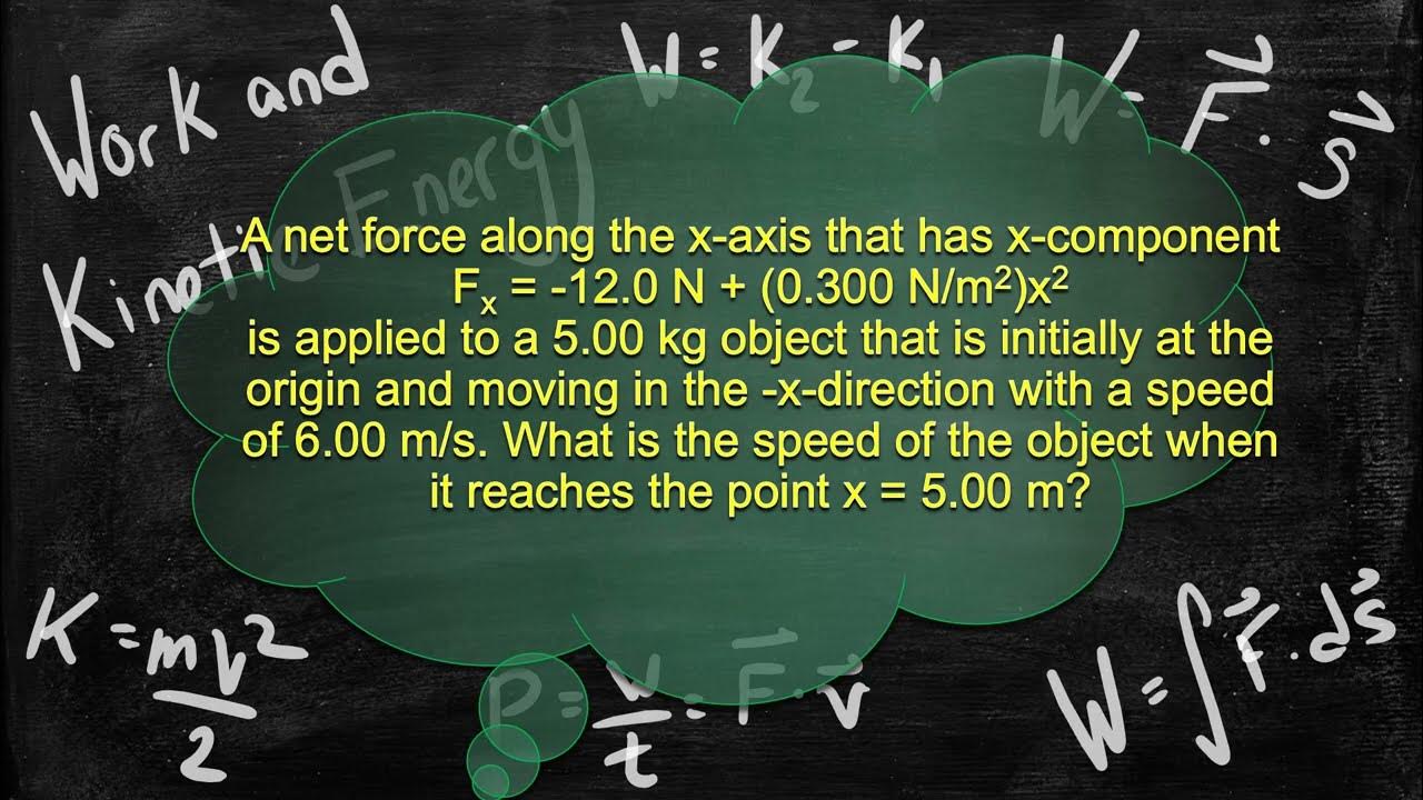 Physics Problem- Work and Energy -Calculus Based Problem- Solving for ...