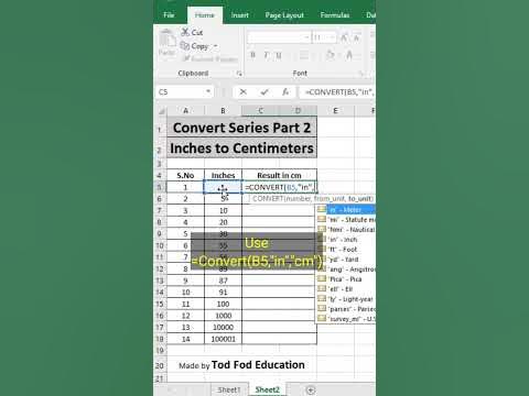 Change inches into centimeters - Excel Tips & Tricks from ...