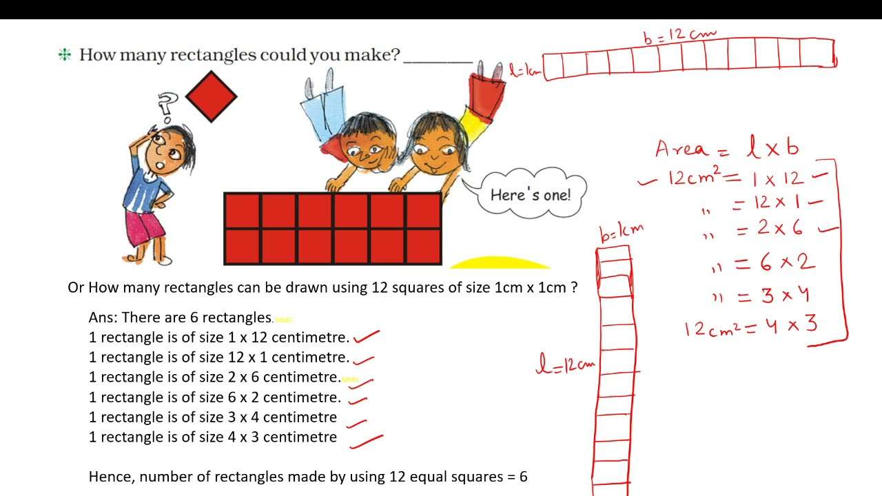 How many Rectangles can be formed by using 12 equal squares of size 1cm ...