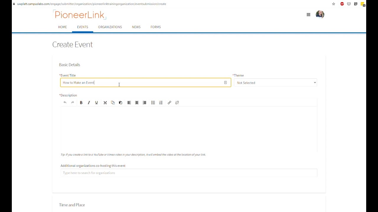Create a PioneerLink Event - YouTube