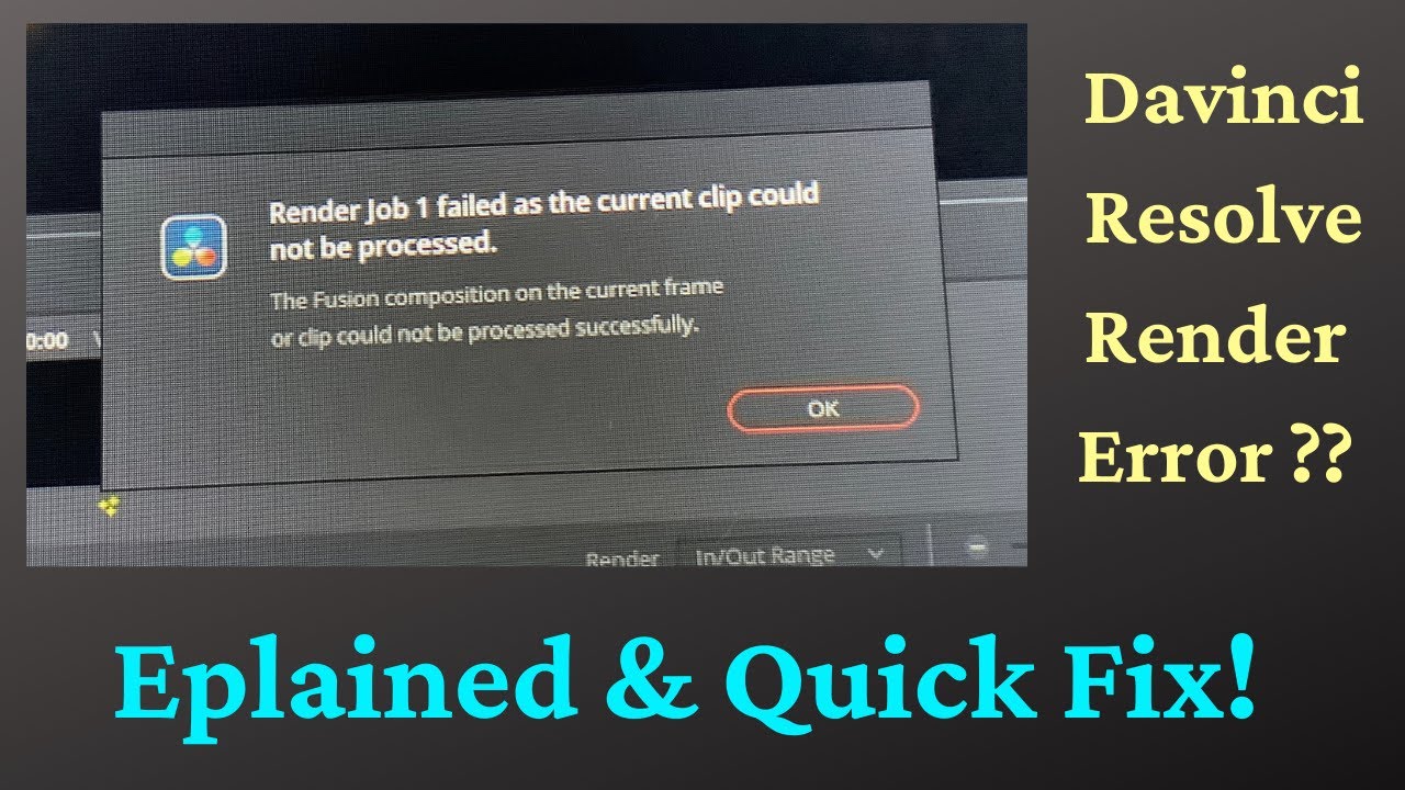 Davinci Resolve Render Error Fix - YouTube