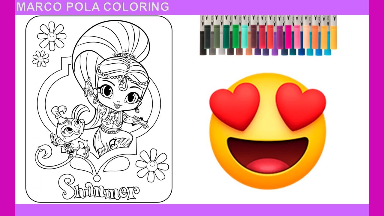 Shimmer COLORING with Markers🧞‍♀️ {How to Color Shimmer and Shine #002 ...