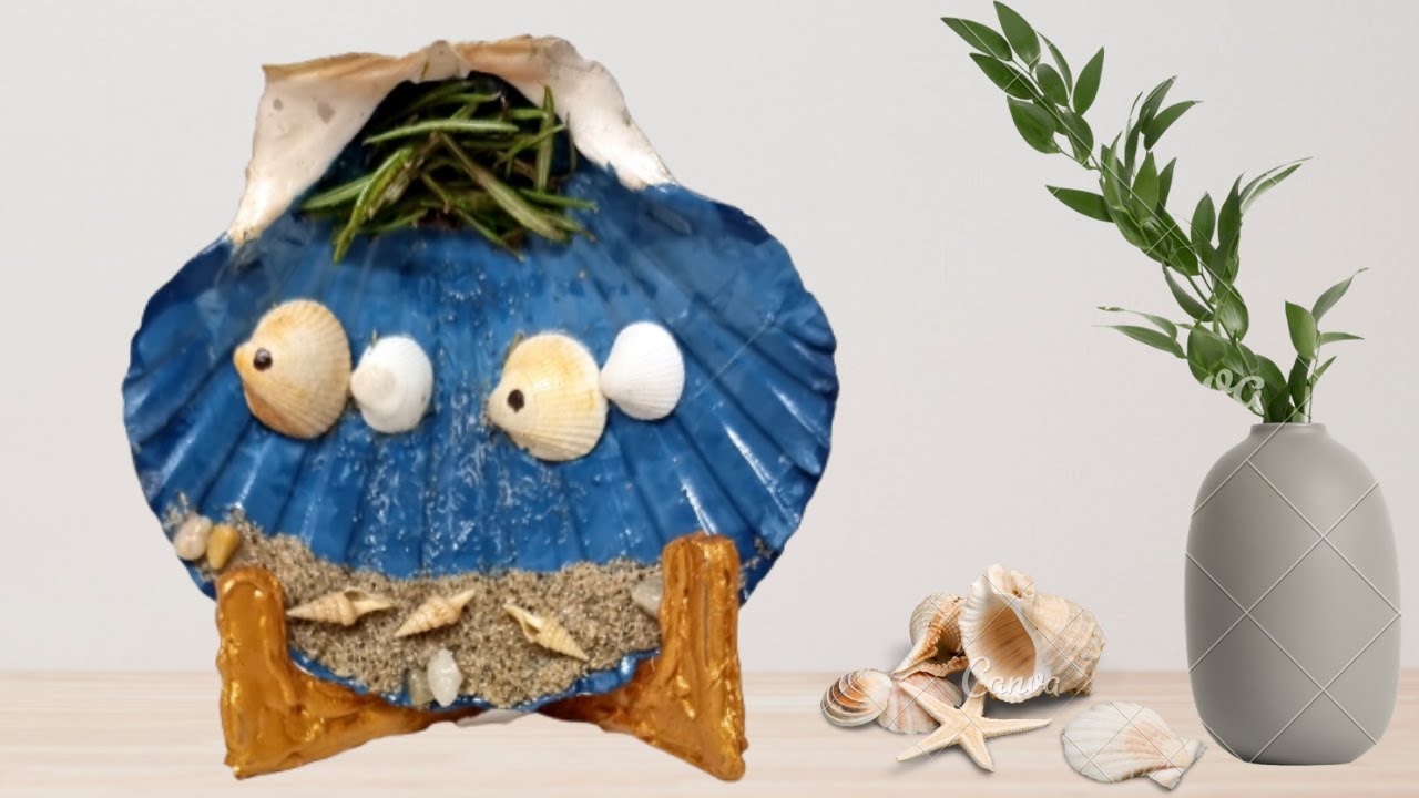 Como fazer linda concha do mar decorada #conchas #diy - YouTube