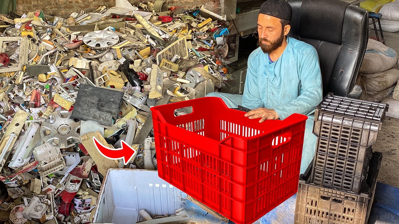 Incredible Process of Making Plastic Crates From Waste Plastics ...