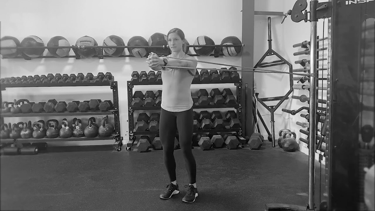 Lateral Walking Banded Pallof Press - YouTube