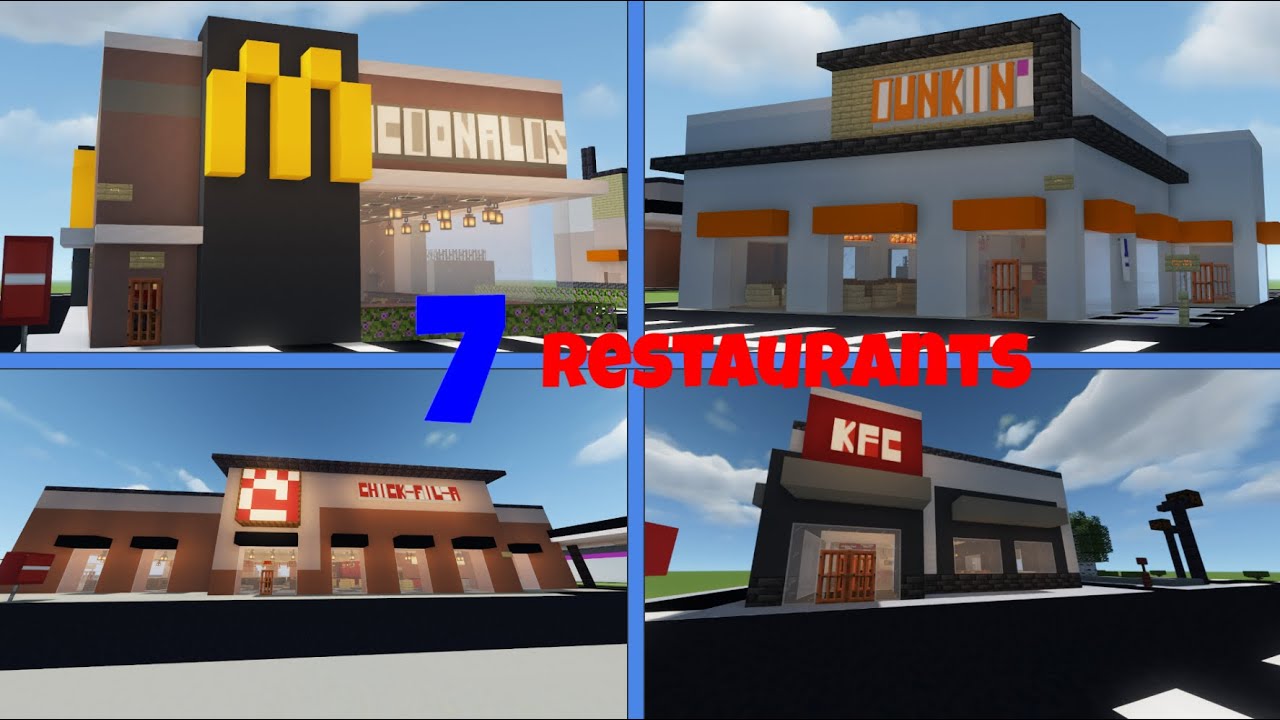 7 Fast Food Restaurants in Minecraft - YouTube