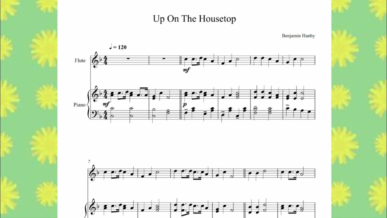Up On The Housetop Benjamin Hanby Flute + Piano - YouTube