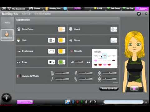 Ourworld Basics: Changing your appearance on ourworld.com - YouTube