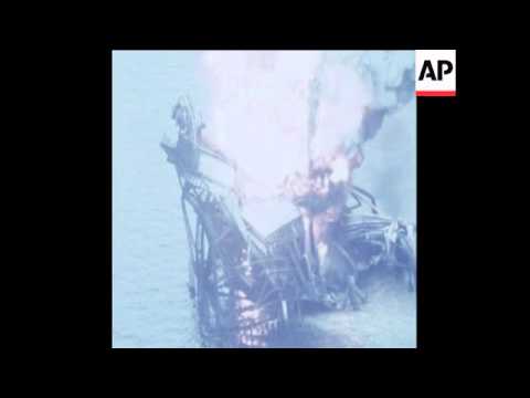 SYND 05/12/70 A SHELL OIL RIG CATCHES FIRE OFF NEW ORLEANS - YouTube