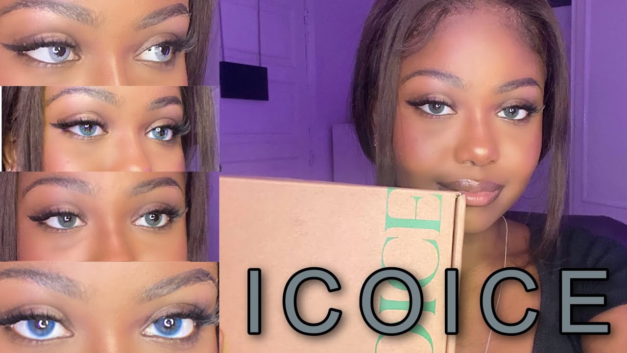 Most natural colored contacts try on haul || ICOICE || black girl ...