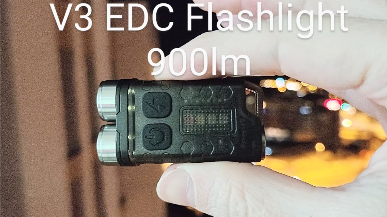 V3 EDC Flashlight 900lm - Outdoor Test - YouTube