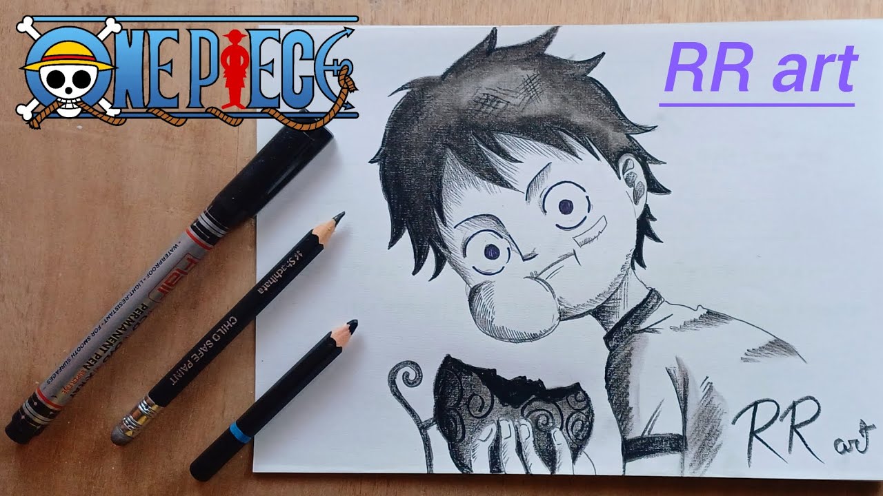 How to draw luffy from one piece // Easy Monkey D Luffy Drawing step by ...