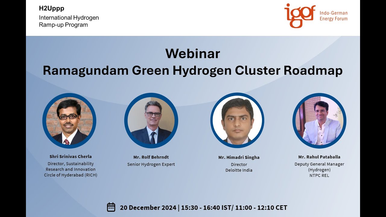 Webinar on Ramagundam Green Hydrogen Cluster Roadmap - YouTube