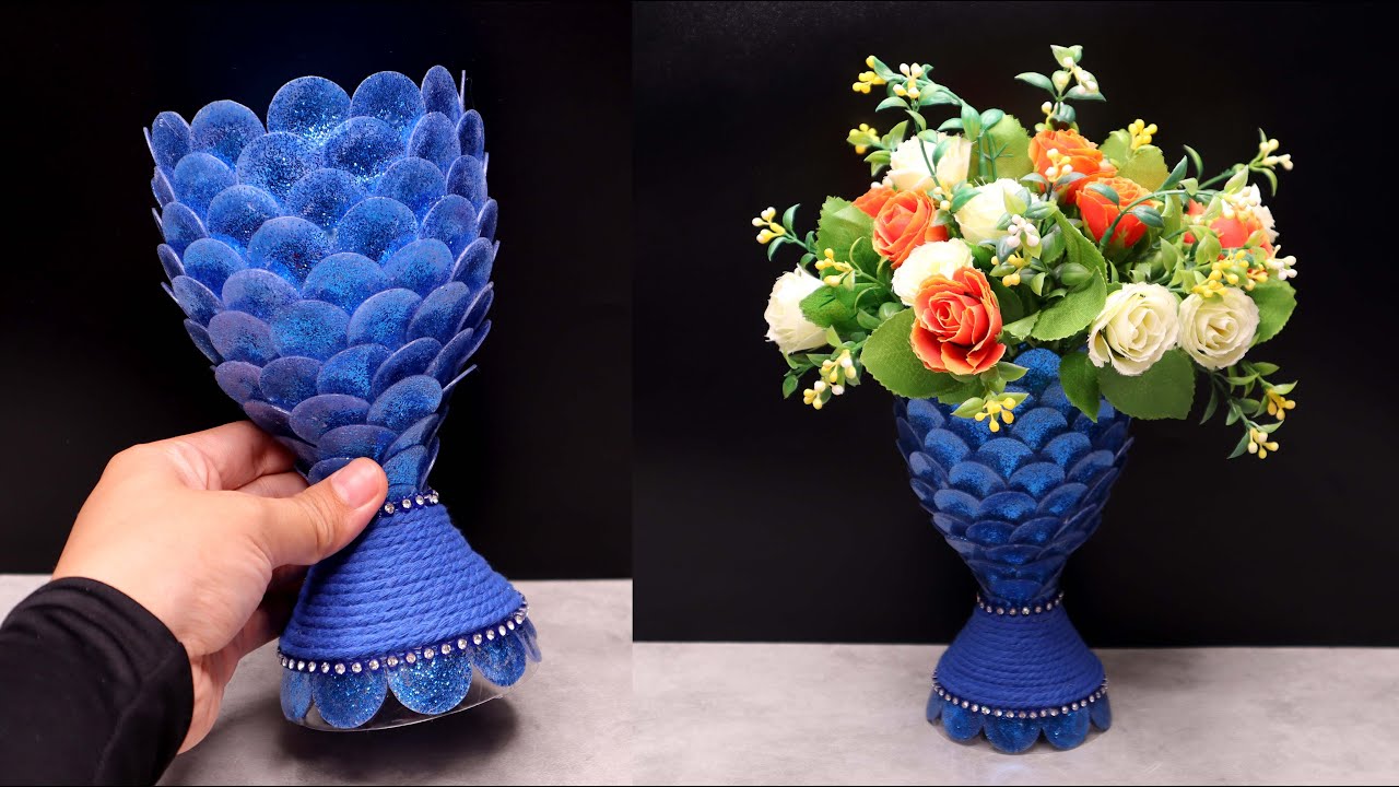 DIY Plastic Bottle Flower Vase Ideas | Membuat vas bunga cantik dari ...