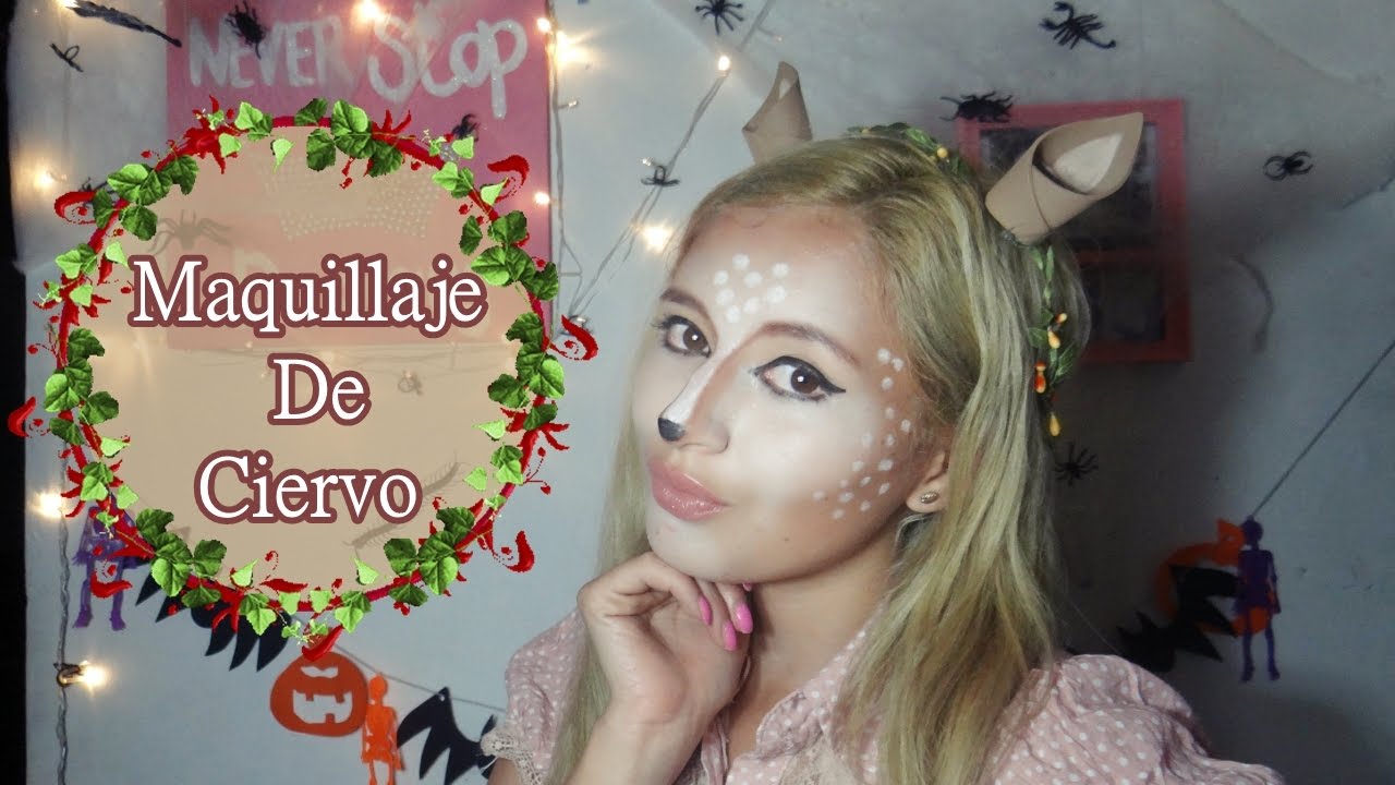 MAQUILLAJE DE CIERVO PARA HALLOWEEN ♥/ANDREA CARVAJAL - YouTube