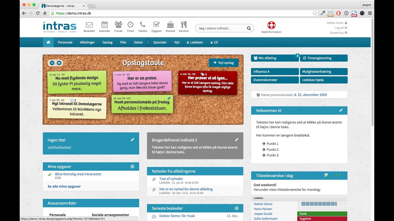 Intras - gennemgang af intranettet - YouTube
