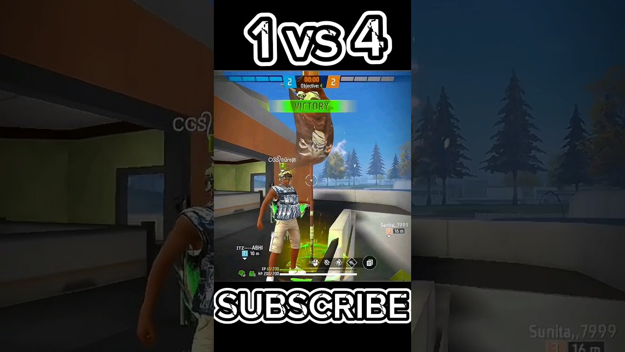 1 vs 4 cs rank match😎#sorts #trending #1vs4 #gaming #viral #freefire ...