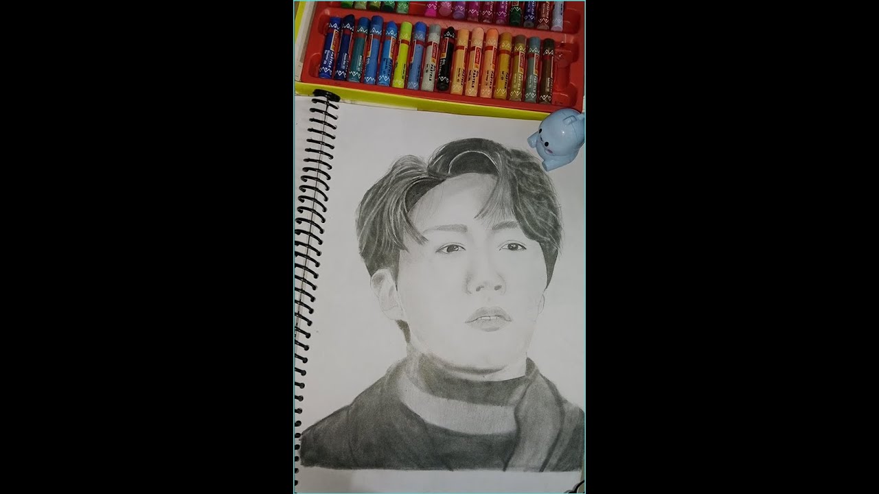 how to draw BTS J-hope |easy pencil drawing step by step | 💜💜💟 - YouTube