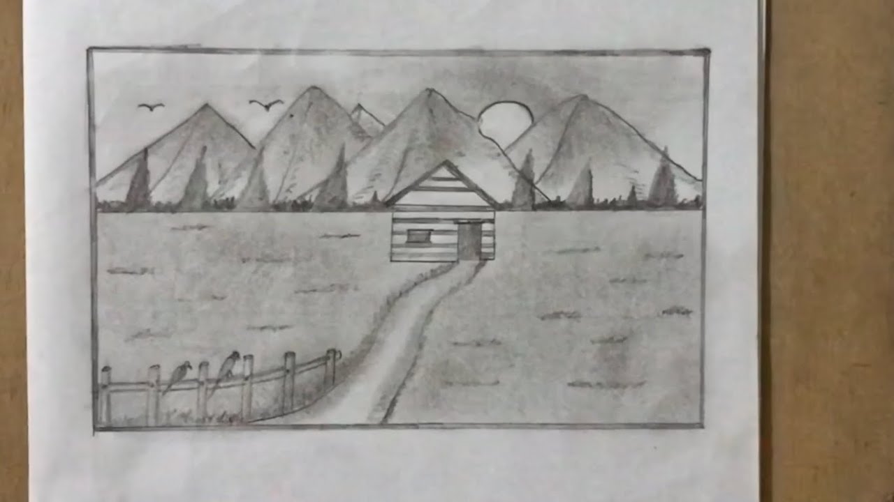 How to draw realistic scenery with pencil | Pencil Sketch Video | Easy ...