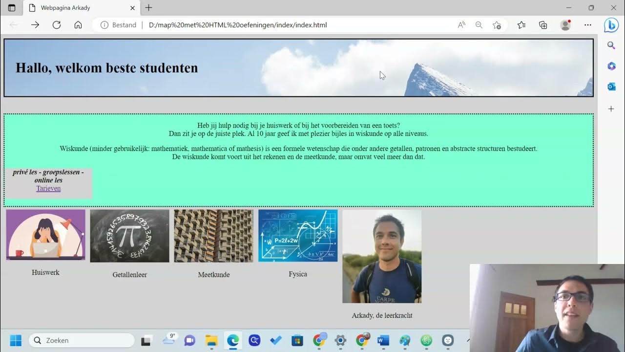 Les 3: oefenen met html en css - YouTube