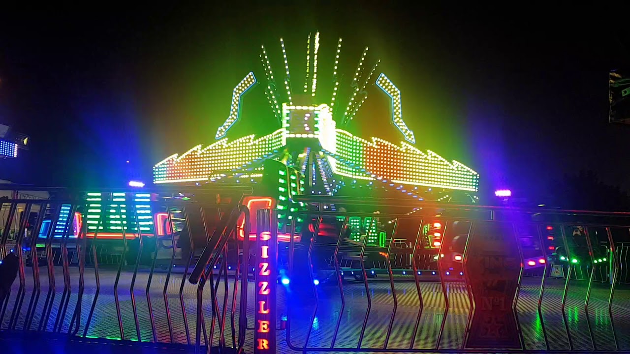 Slaters pws sizzler off ride Hexham auction mart funfair 2018 - YouTube