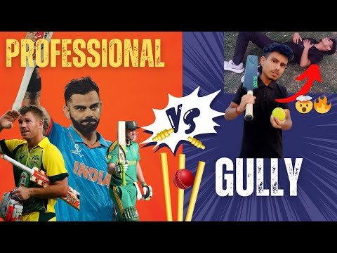 Professional cricket vs Gully cricket 🏏🤯🔥|Saransh Yadav - YouTube