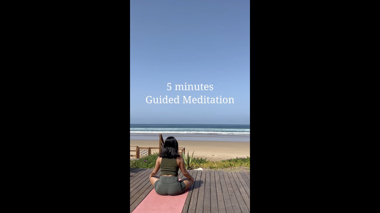 5 minutes Guided Meditation with ocean waves - Align With Rainbow - YouTube