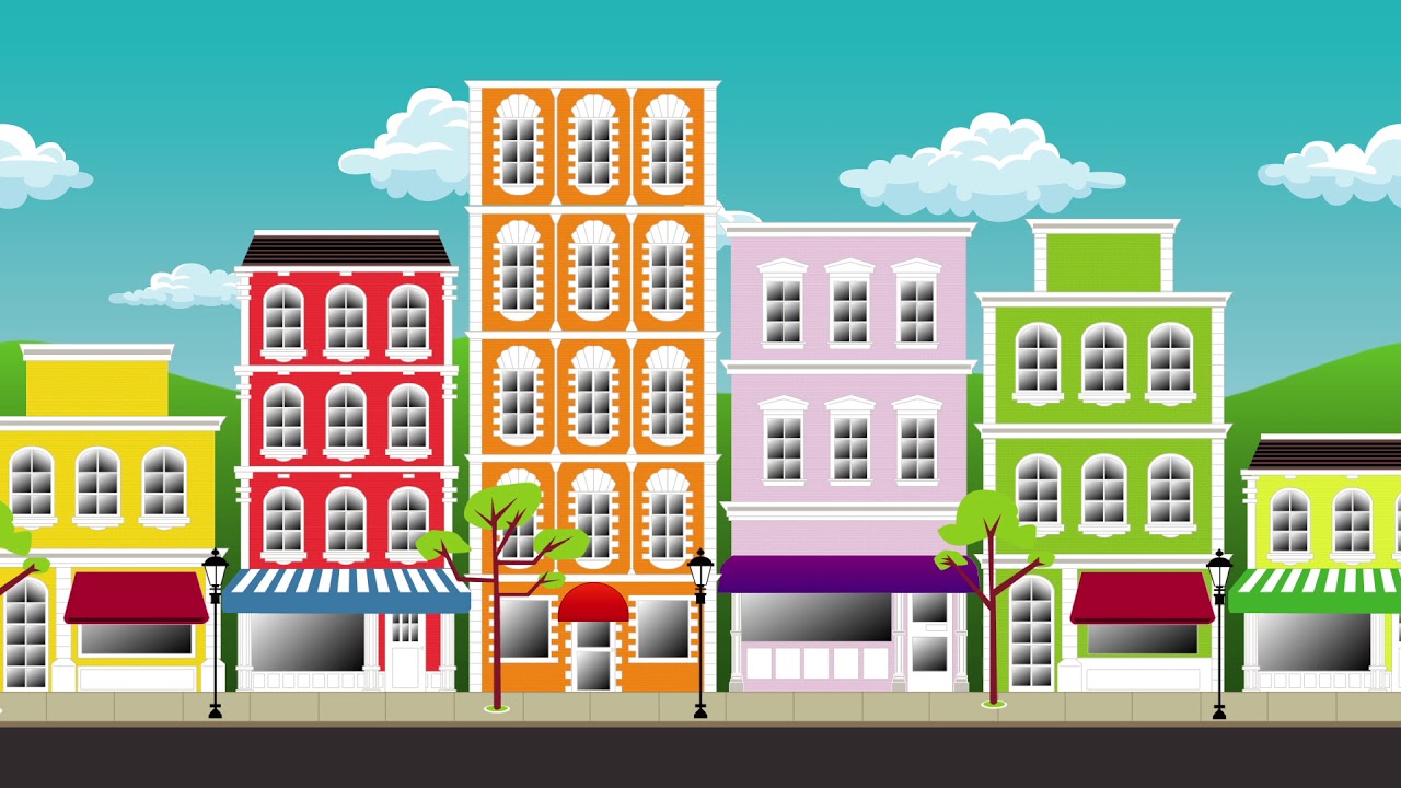 Cartoon Street Scrolling 1080p Animated Background Loop Animation - YouTube