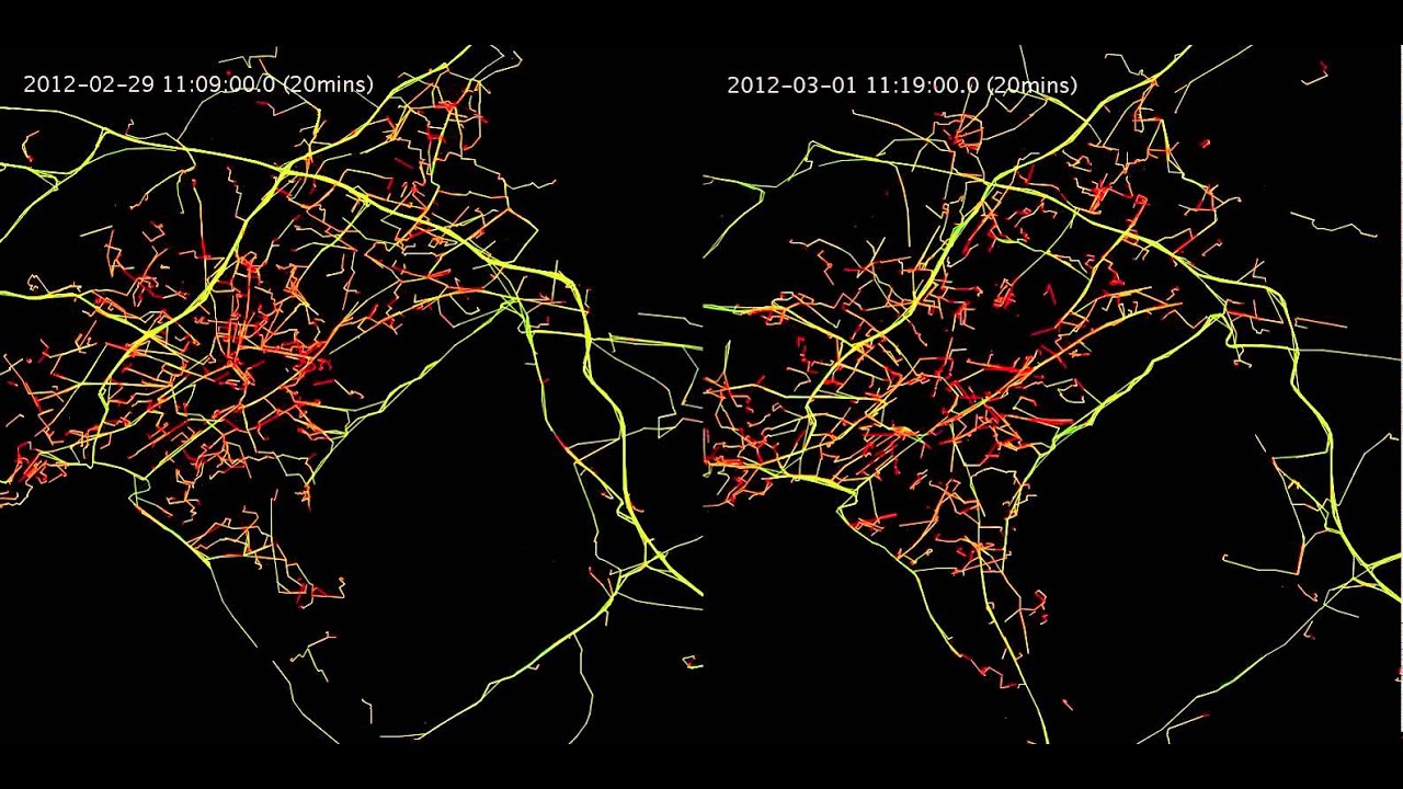 Athens, Greece: Road traffic visualization - YouTube