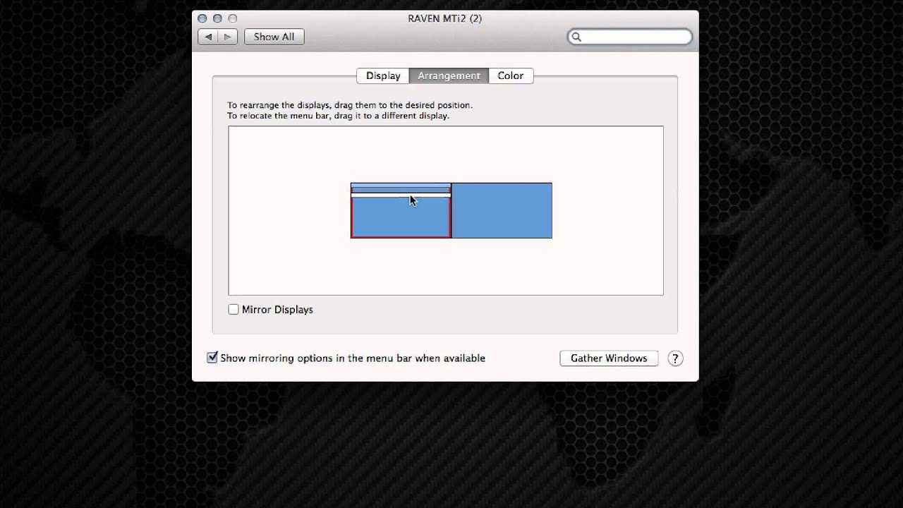 Set Slate Raven as Main Display By Moving Menu Bar In System ...