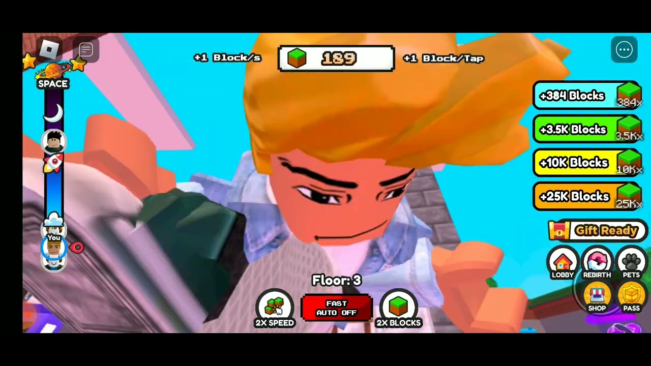 We played +1 block Every Second in Roblox - YouTube