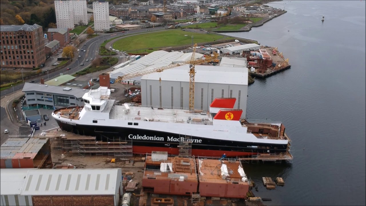 MV Glen Sannox Launch at Ferguson Marine 21st November 2017 - YouTube