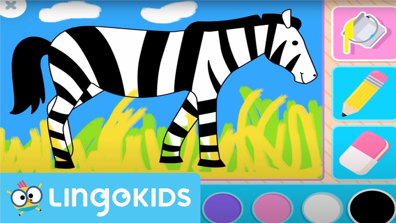 LET'S COLOR A ZEBRA 🎨🦓 Coloring crafts for kids | Lingokids Crafts ...