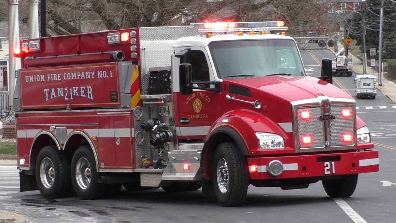Union Fire Company of Oxford Tanker 21 Responding 2/24/20 - YouTube