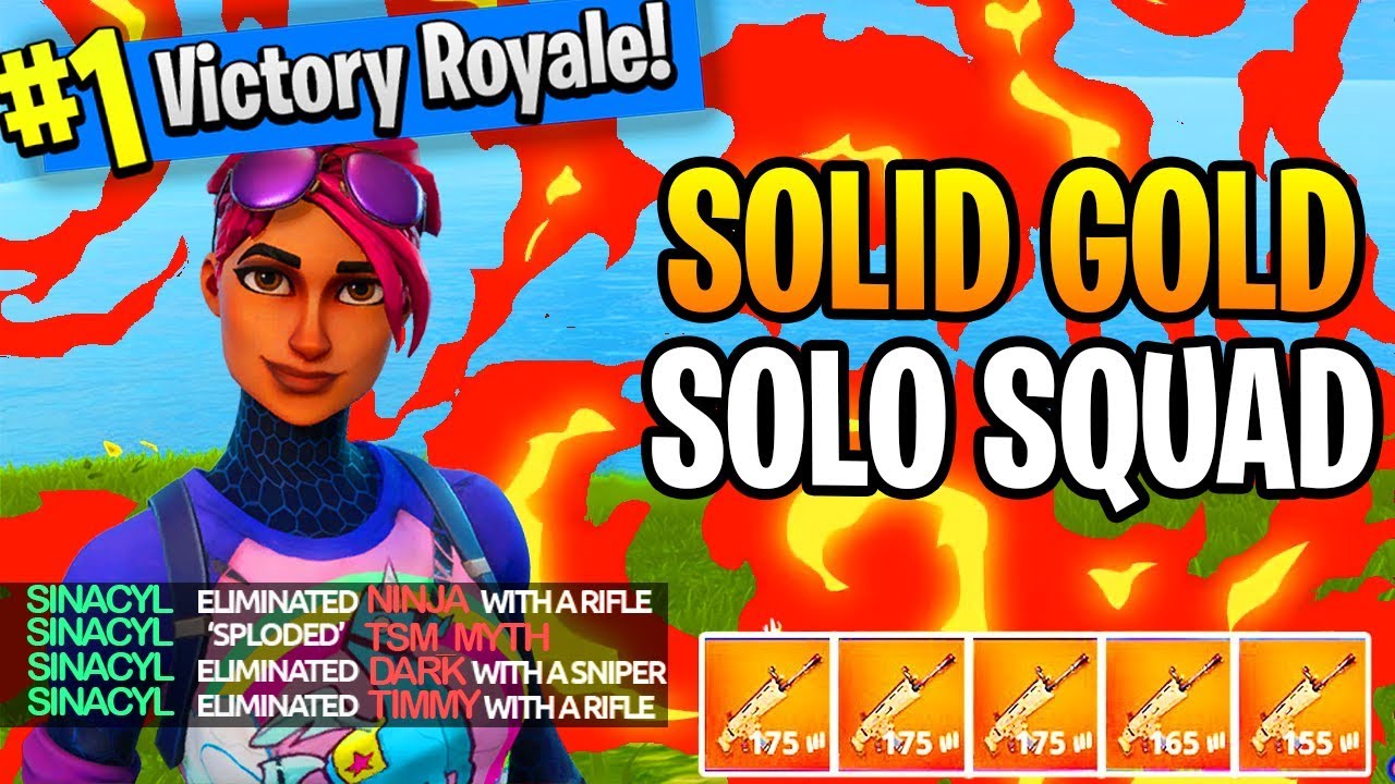 SOLID GOLD V2 SOLO SQUAD WIN! (Fortnite Battle Royale) - YouTube