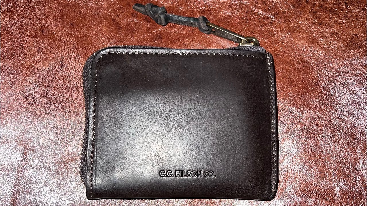 Filson Weatherproof Leather Zipper Wallet Sierra Brown Veg Tan - YouTube