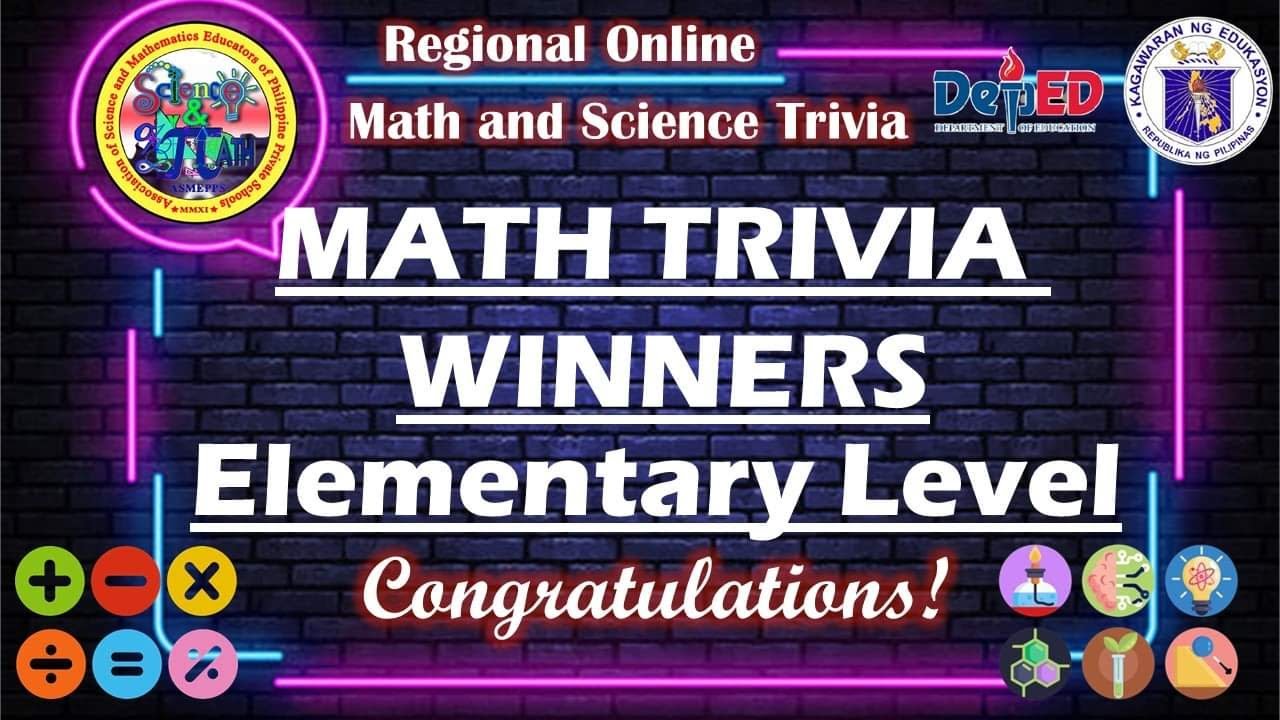 REGIONAL ONLINE MATH AND SCIENCE TRIVIA WINNERS - YouTube
