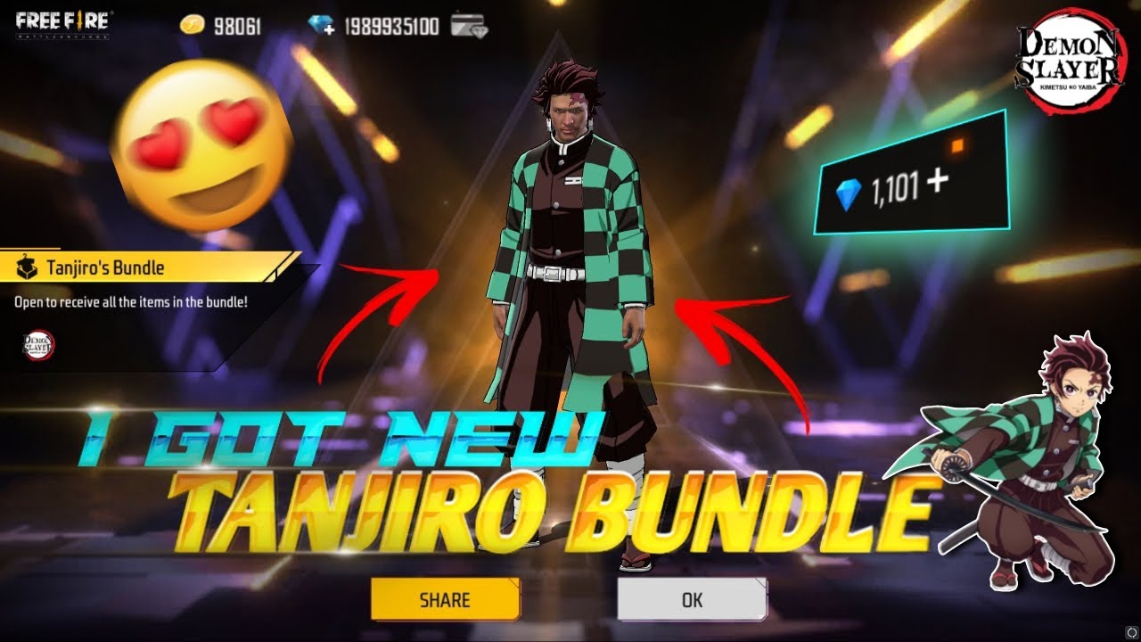 I GOT TANJIRO BUNDLE !! NEW EVENT DIAMOND SPIN | GARENA FREE FIRE - YouTube
