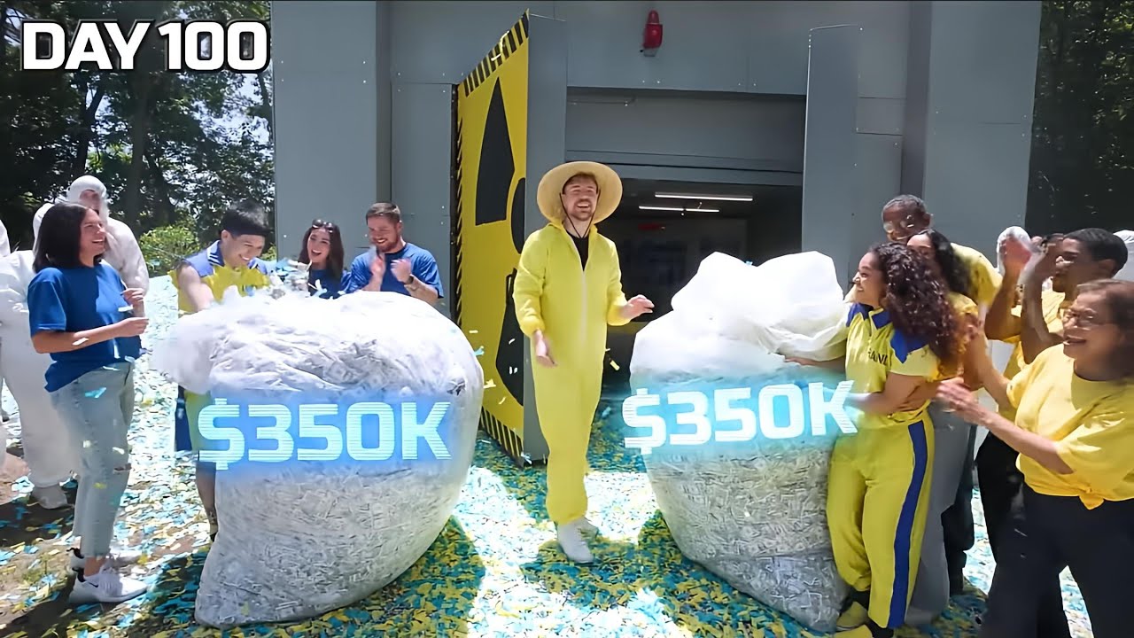 Survive 100 Days In Nuclear Bunker Win $500,000 mrbeast hindi Mr beast ...