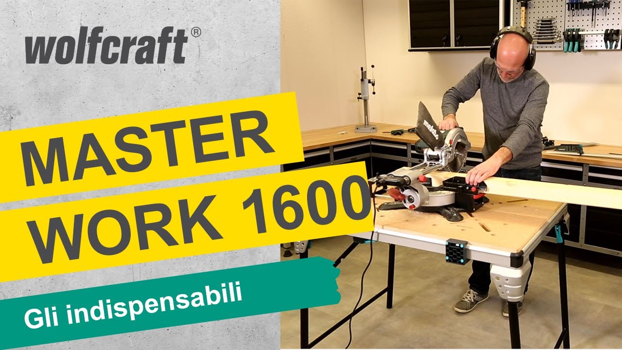 Banco da lavoro MASTER WORK 1600 multiuso e pieghevole |wolfcraft - YouTube