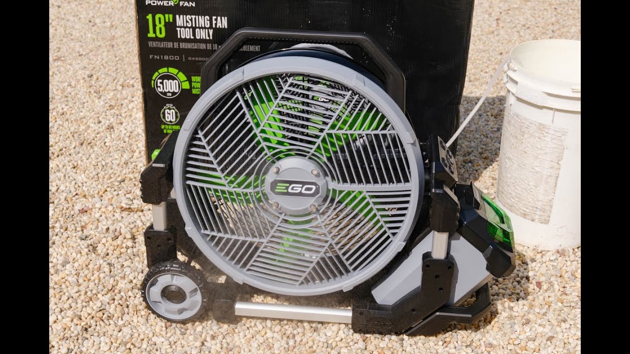 EGO 18 Inch Misting Fan Unboxing Demo 4k - YouTube