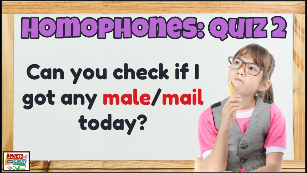 Homophones Quiz 2 for Kids - YouTube