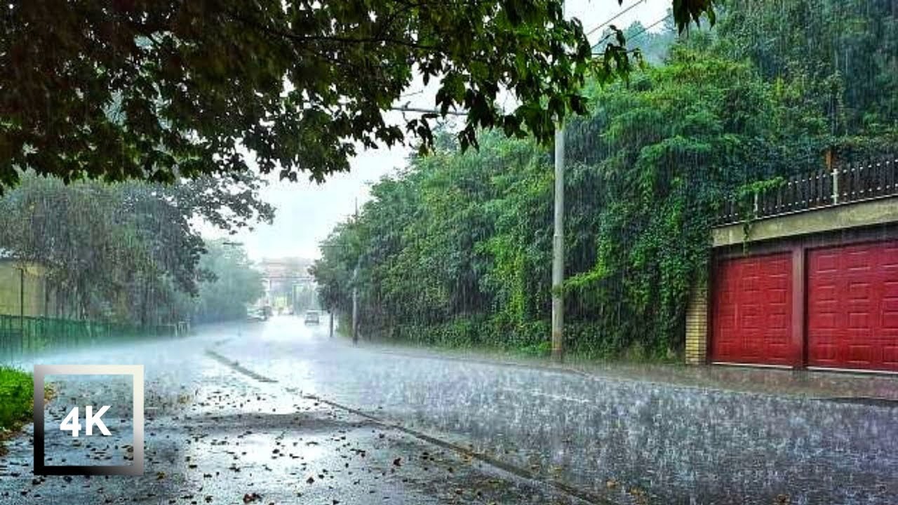 GOODBYE STRESS WITH HEAVY RAIN WALK AND THUNDER, ASMR RAIN SOUNDS ...