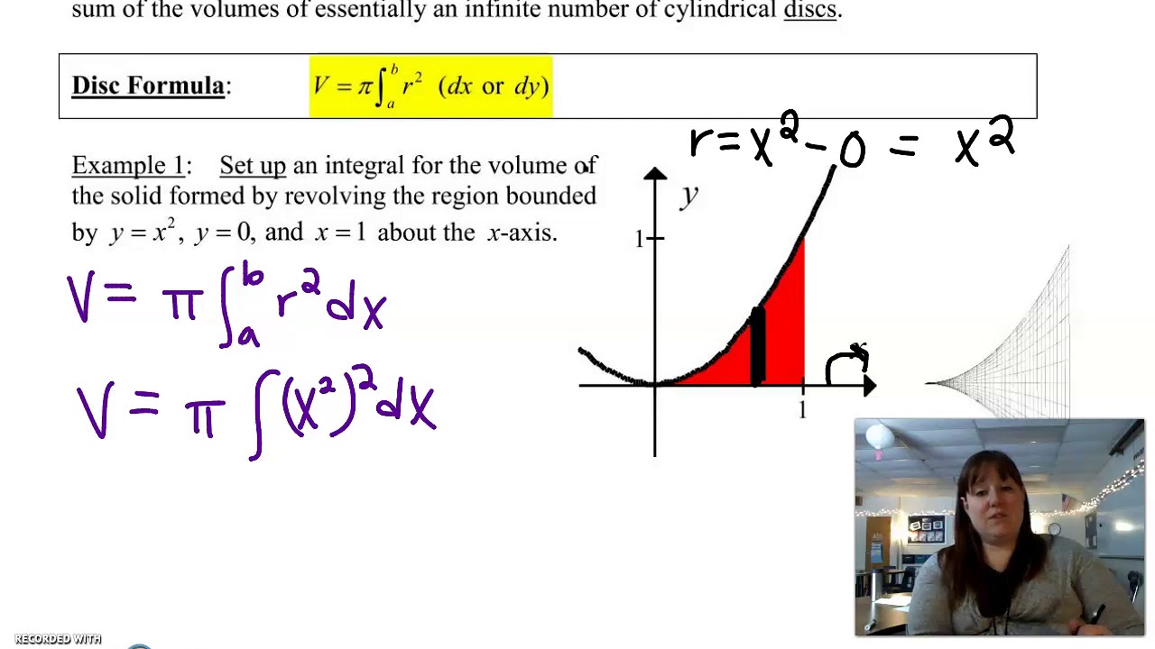 AP Calculus 6-6A Volumes of Solids of Revolution: Discs - YouTube
