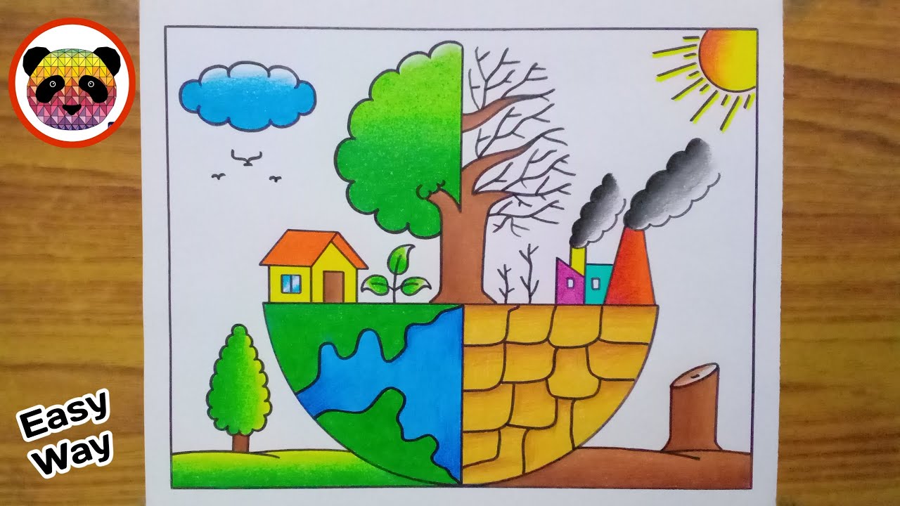 Environment Day Drawing / World Environment Day Poster Drawing / Save ...