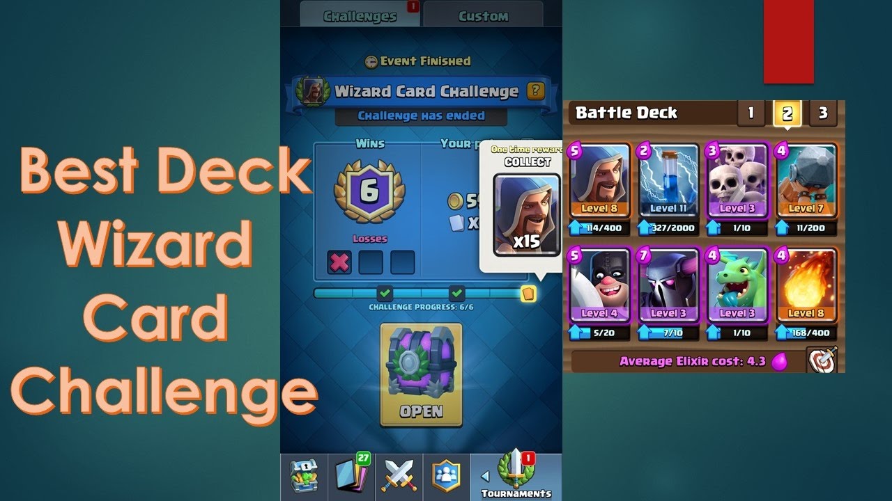 Wizard Card Challenge best deck | Clash Royale | - YouTube