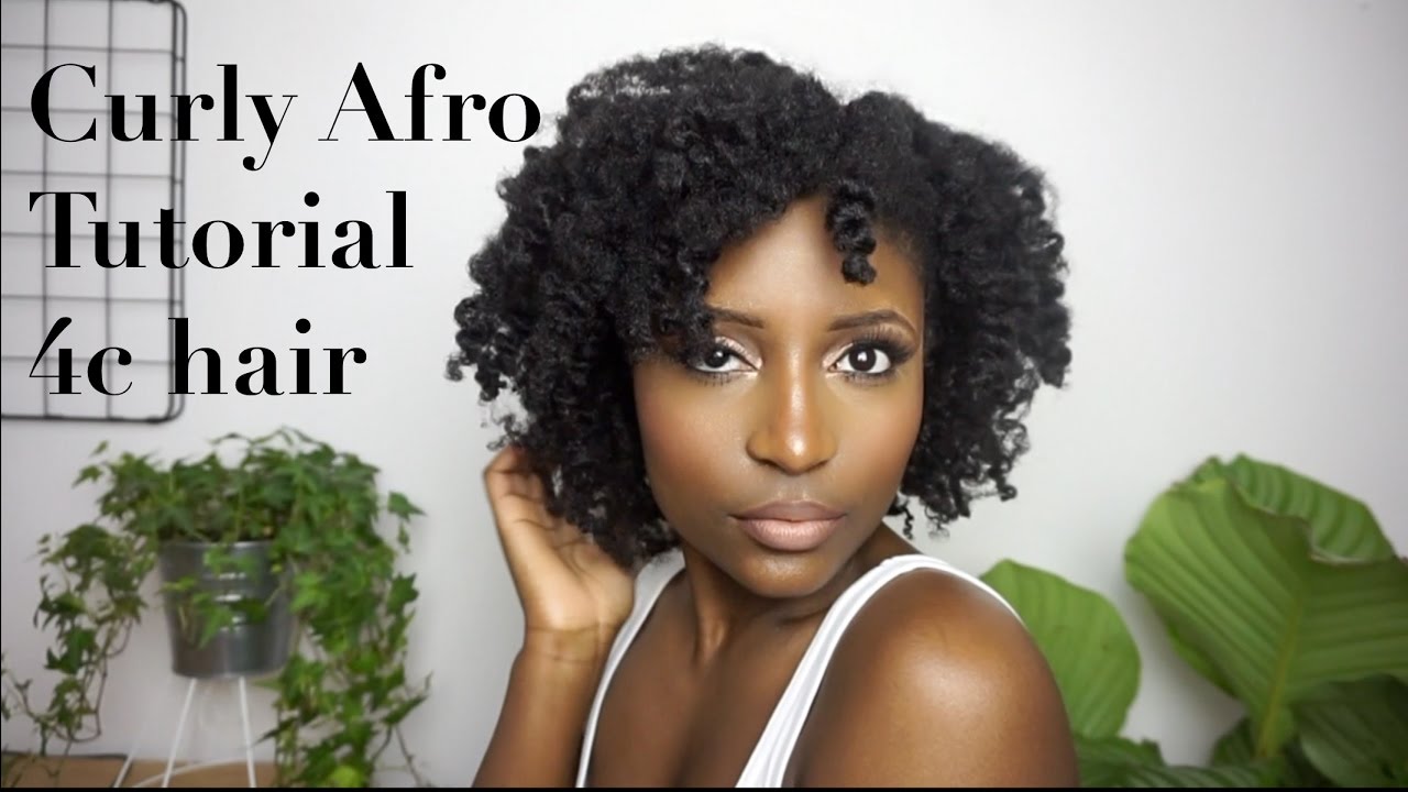 Curly afro tutorial || 4c hair - YouTube