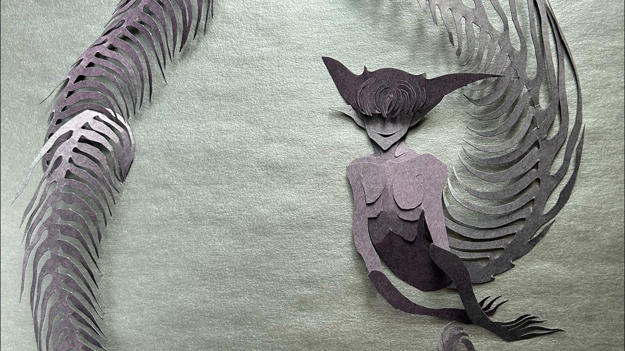 {zhanswork} Serpent Snake Monster Girl Papercut Portrait - YouTube